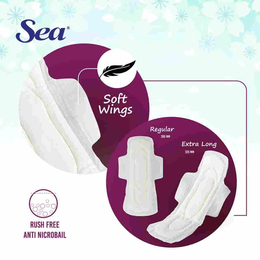 SEA Sanitary Pad For Women | 60 XXL Maxi Pads | Organic Cotton Pad with ...