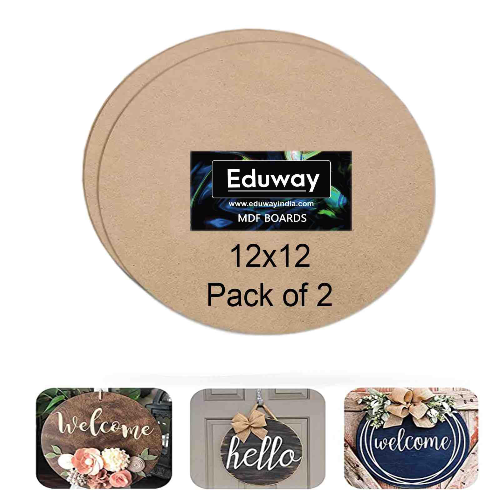12 Inch Round Circle MDF Board Sheet for Art & Craft- 4 mm Unfinished ...
